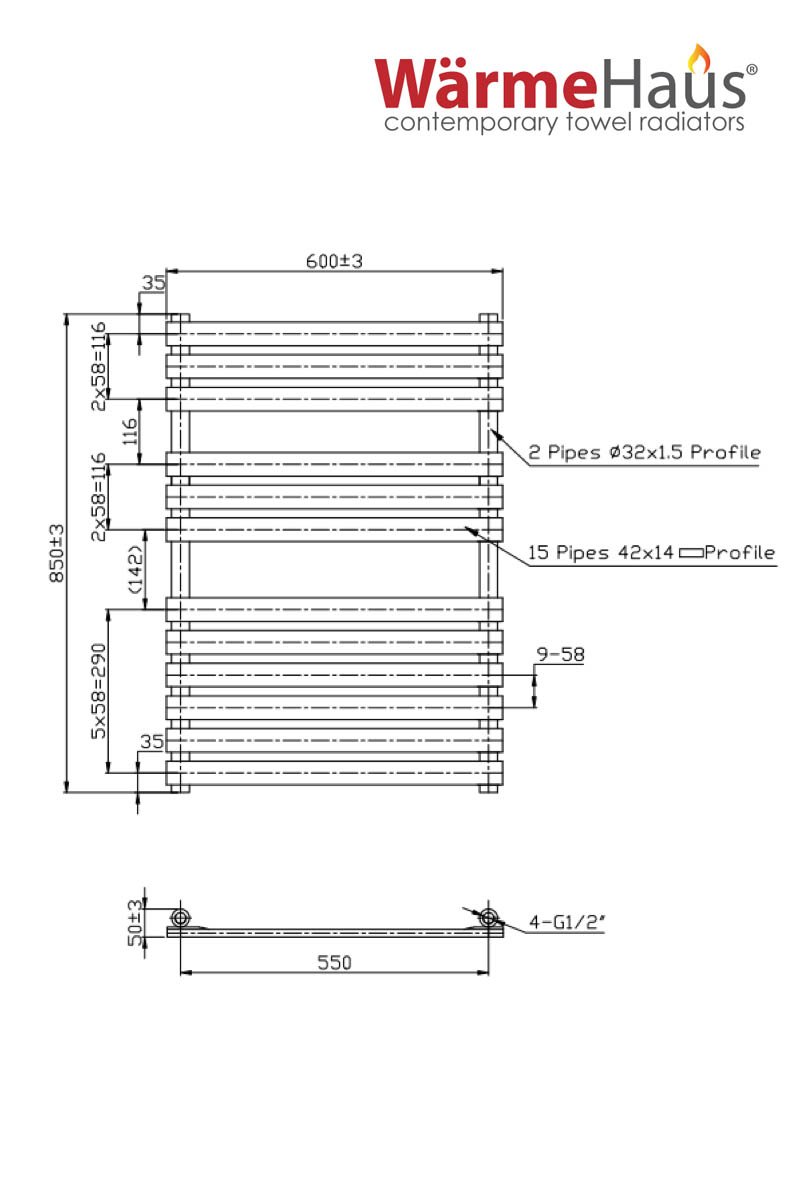 Modern Bathroom Heated Towel Rail Radiator Flat Panel White Grey Silver ...