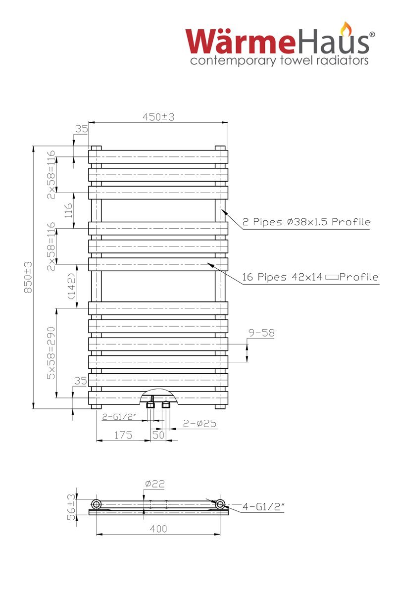 Modern Bathroom Heated Towel Rail Radiator Flat Panel White Grey Silver ...