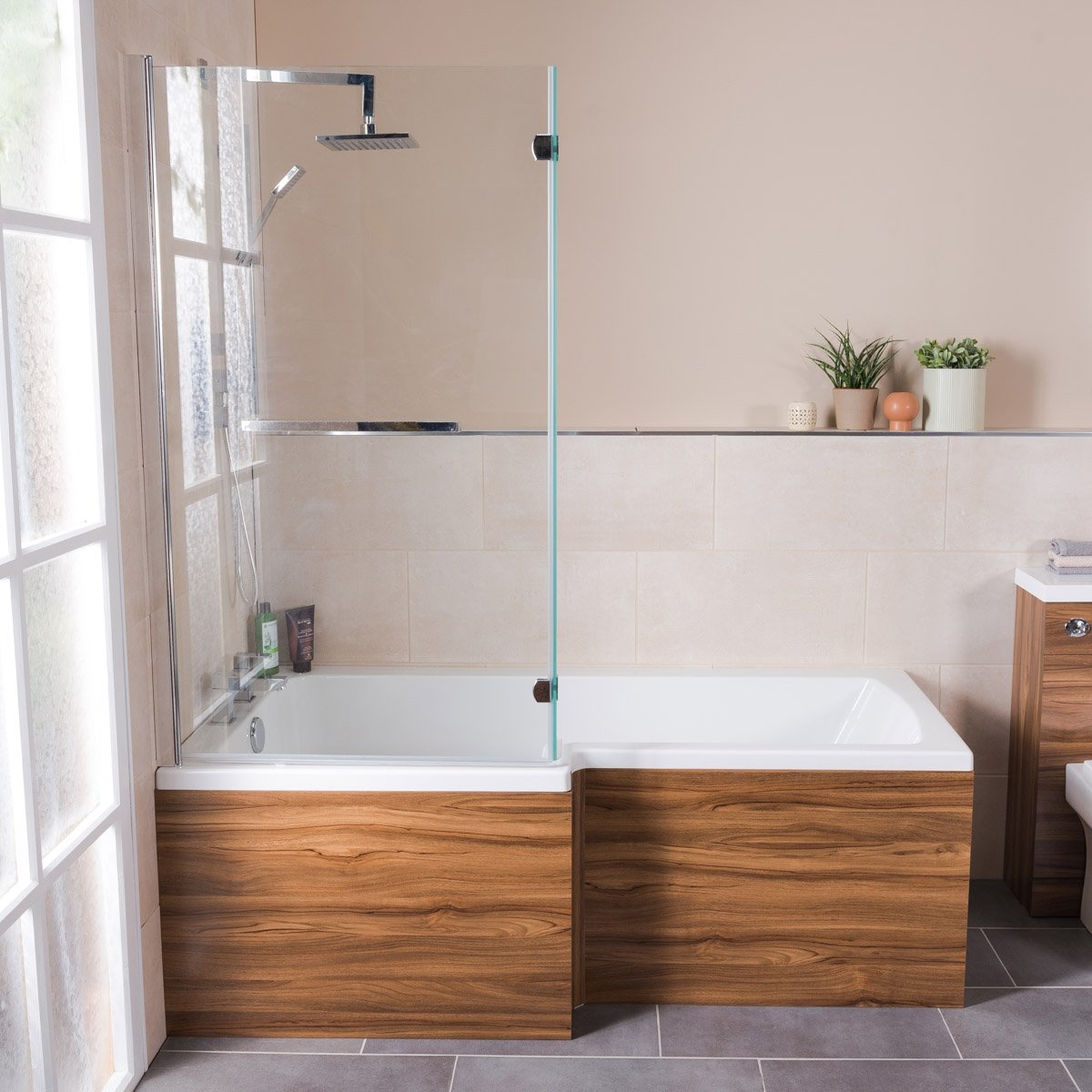 Designer Left Right Hand L P Shaped Shower Bath 1500 1675 1700 with ...
