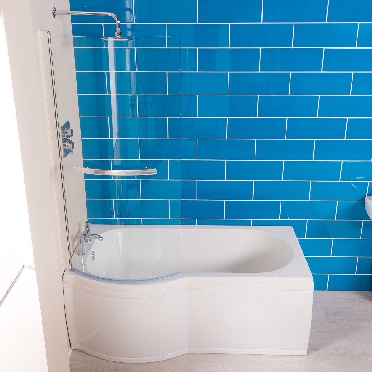 Designer Left Right Hand L P Shaped Shower Bath 1500 1675 1700 with ...