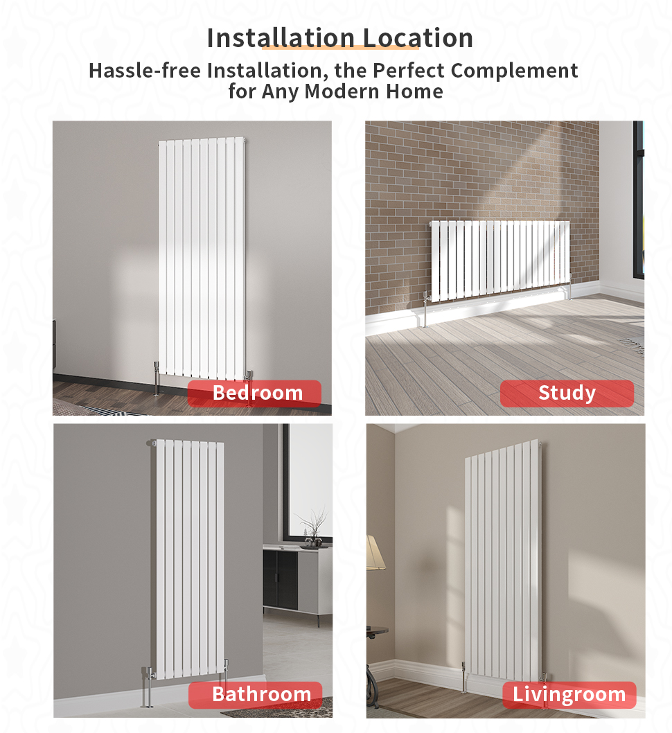 Designer 1800x408 Vertical Flat Double Panel Column Radiator Modern ...