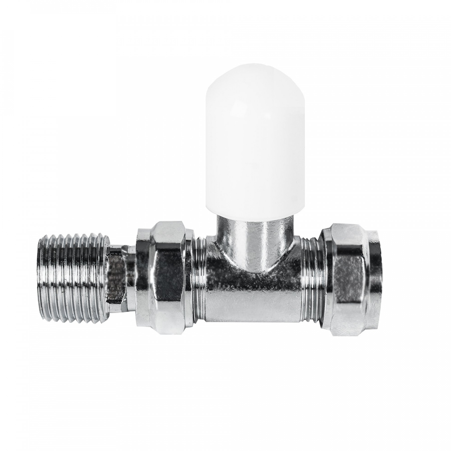 White/Chrome Thermostatic Straight Radiator Valve and Lockshield Pack ...