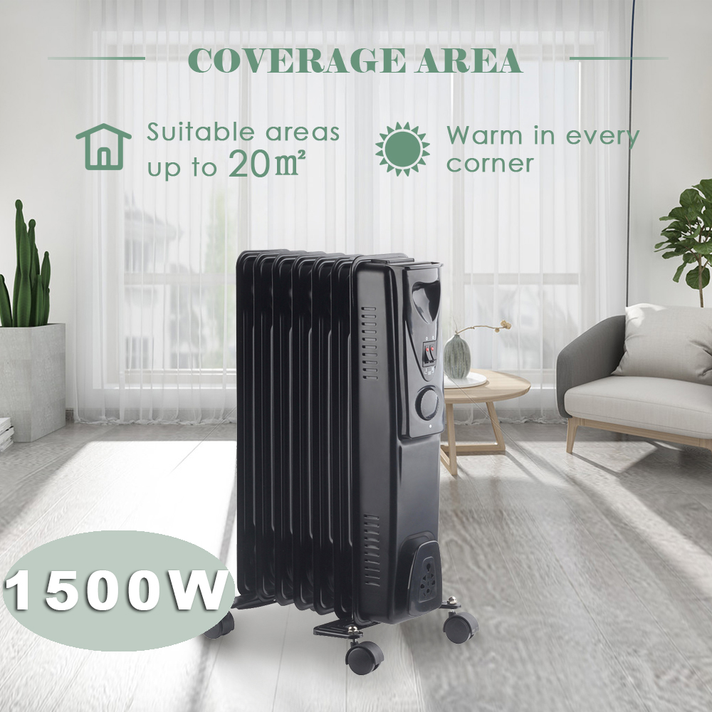Oil Filled Radiator 6 7 9 11 Fin Electric Heater With Timer Thermostat ...
