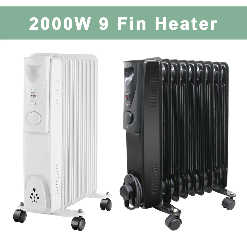 Electric Oil Filled Radiator Portable Heater Convector Adjustable ...