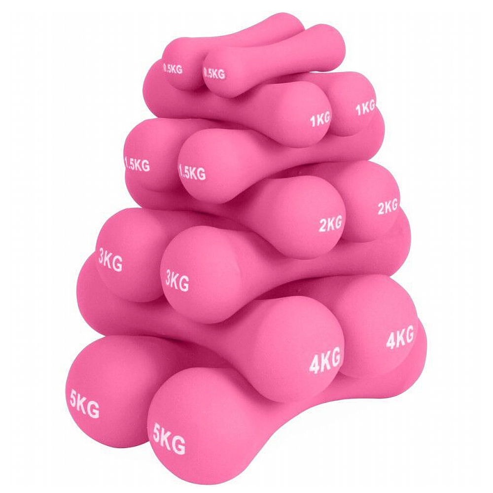 Neoprene Bone Shape Pink Dumbbell Cast Iron Hand Weights Ladies ...