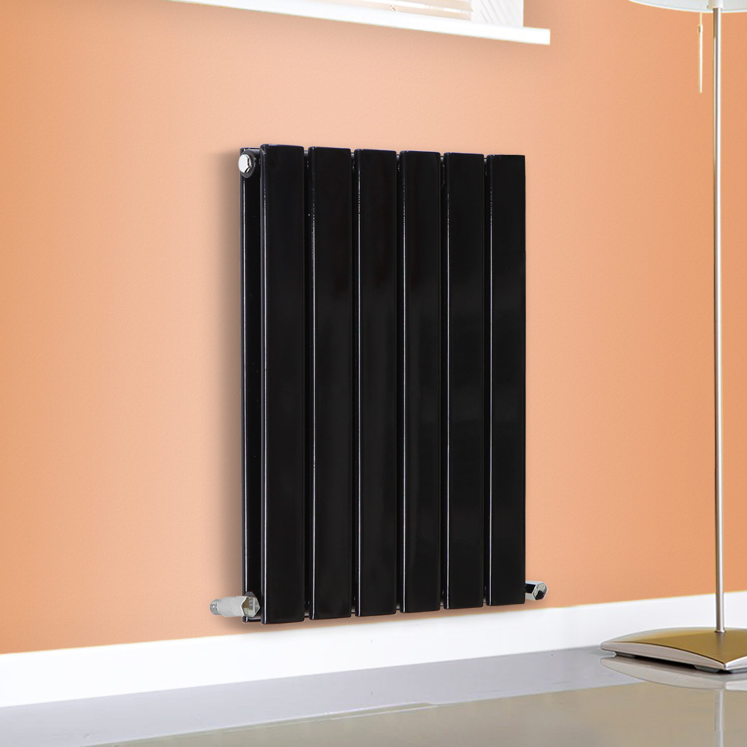 Horizontal Designer Flat Panel Radiator Normal Black Single Double ...