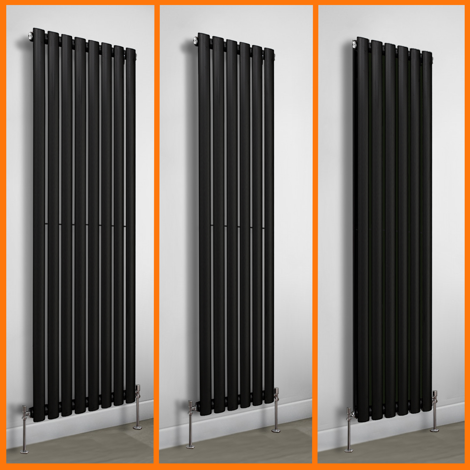 Vertical Oval Panel Tall Upright Column Designer Radiator Central ...