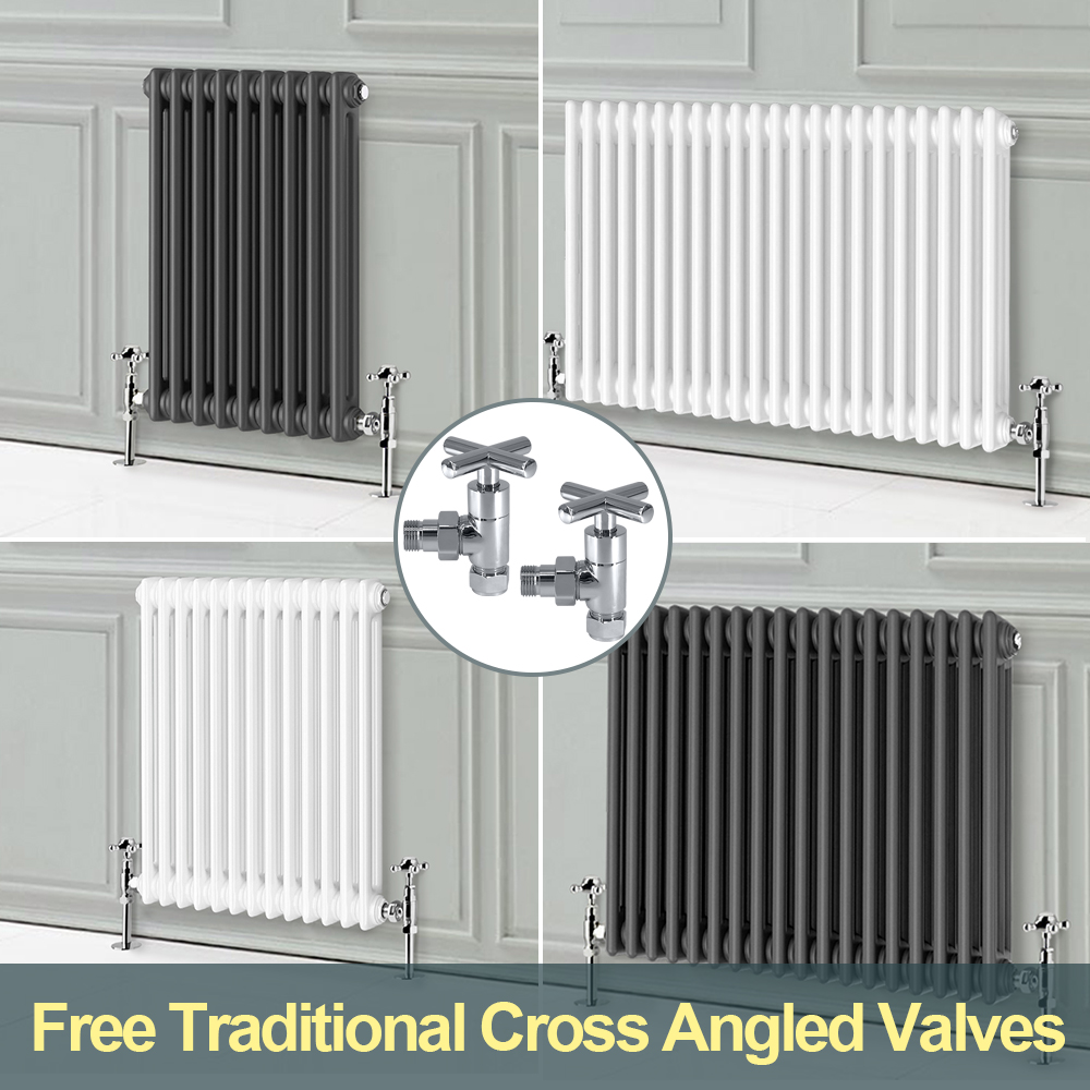 Traditional Cast Iron Style Radiator Horizontal Column Rads with Angled ...