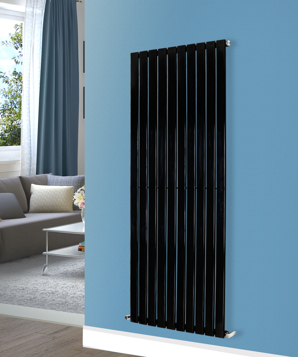 Tall Vertical Designer Radiator Modern Black Central Heating Rads ...