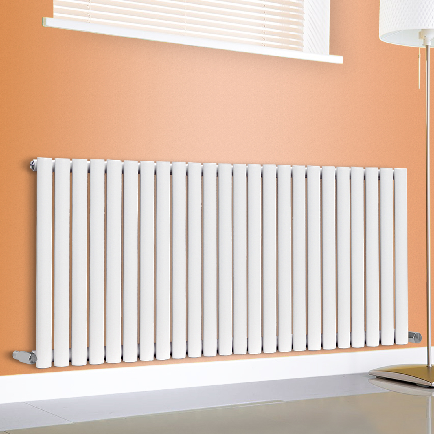 Designer White Radiator Horizontal Vertical Flat Panel Oval Column ...