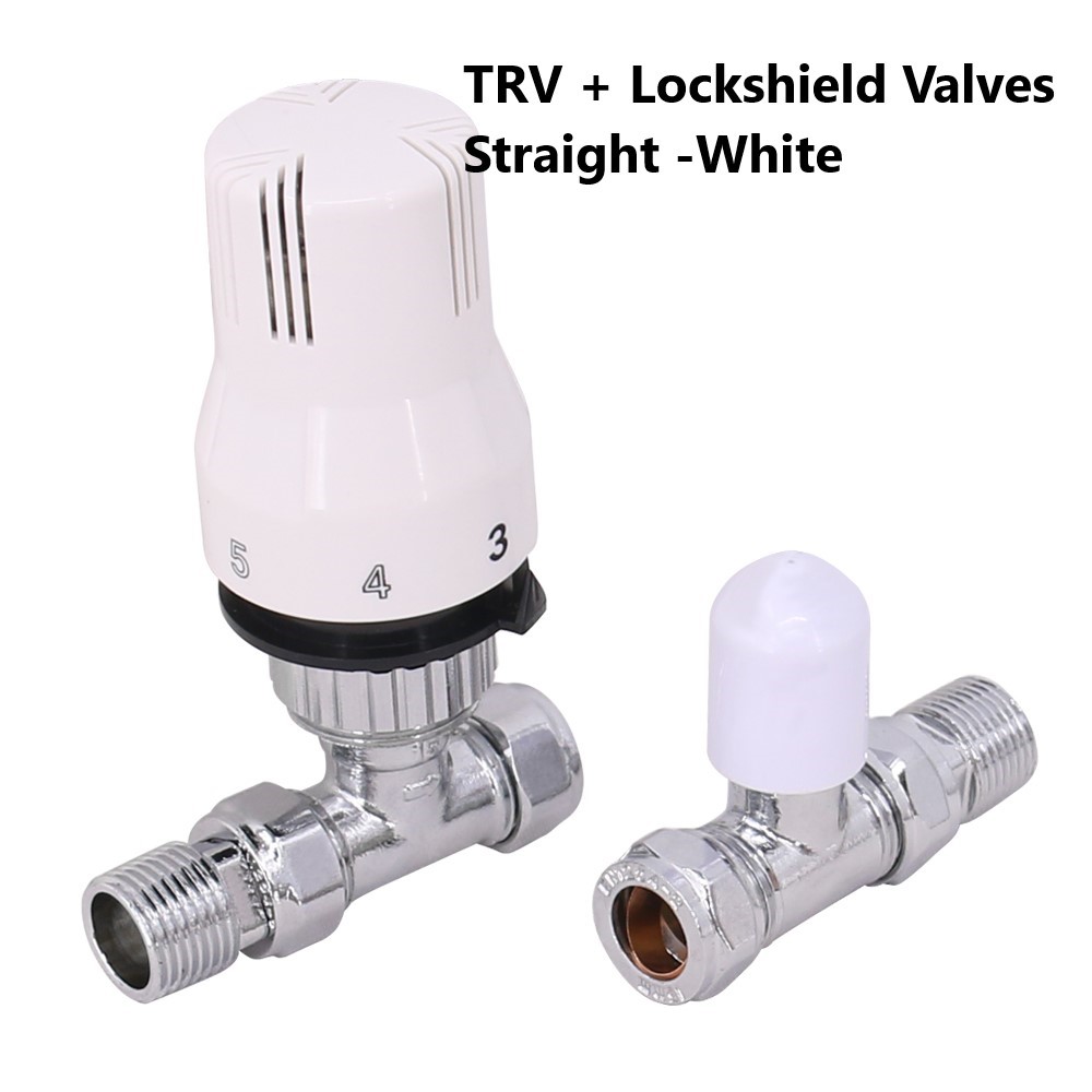 Thermostatic TRV Manual Lockshield Radiator Valves Angled/Straight ...