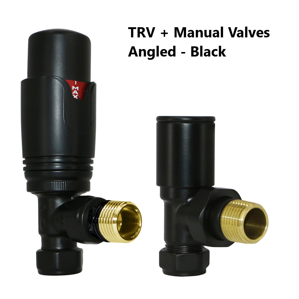Thermostatic TRV Manual Lockshield Radiator Valves Angled/Straight ...