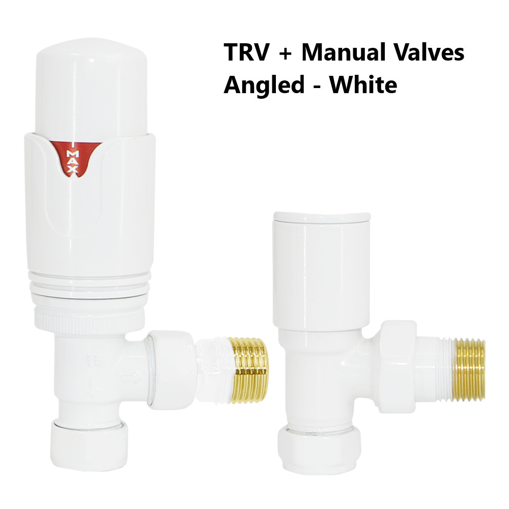 Thermostatic TRV Manual Lockshield Radiator Valves Angled/Straight ...