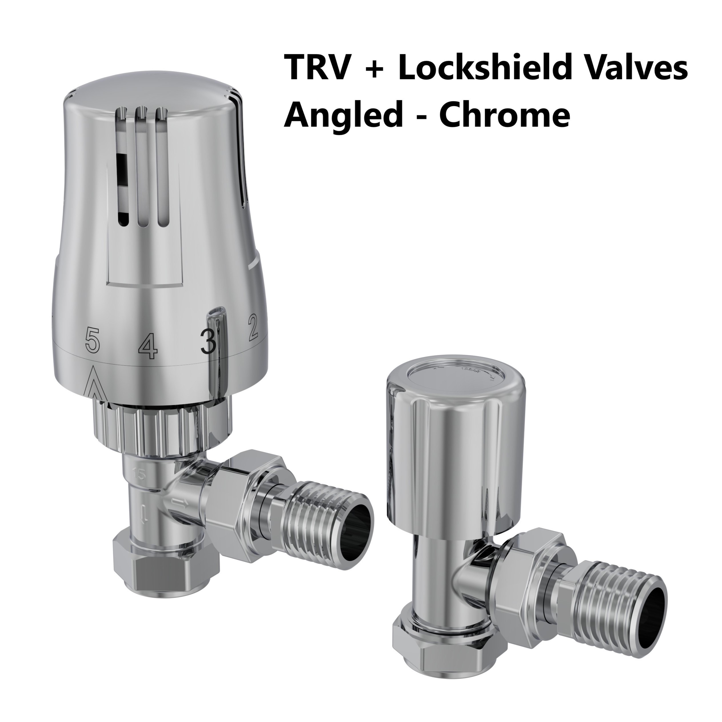 Thermostatic TRV Manual Lockshield Radiator Valves Angled/Straight ...