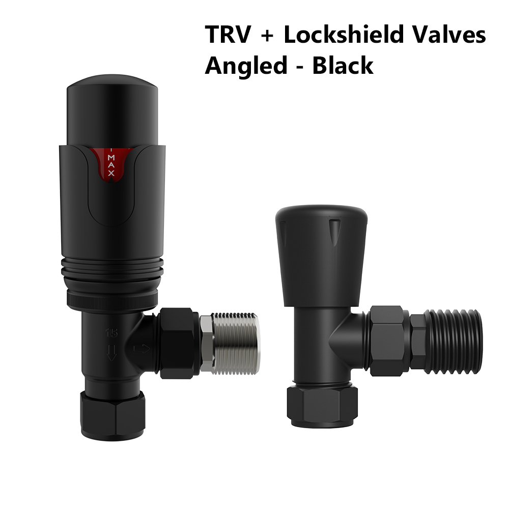 Thermostatic TRV Manual Lockshield Radiator Valves Angled/Straight ...