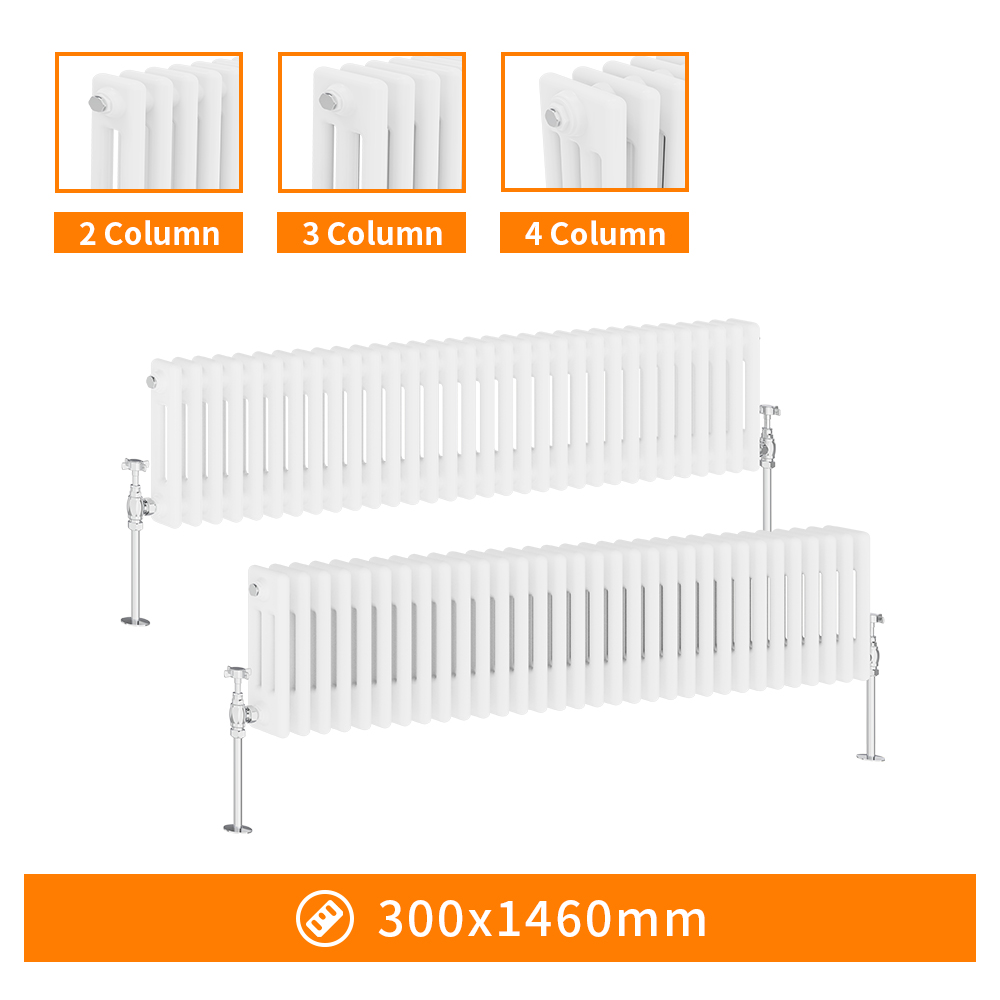 Designer White Horizontal Vertical Flat Panel Oval Column Traditional ...