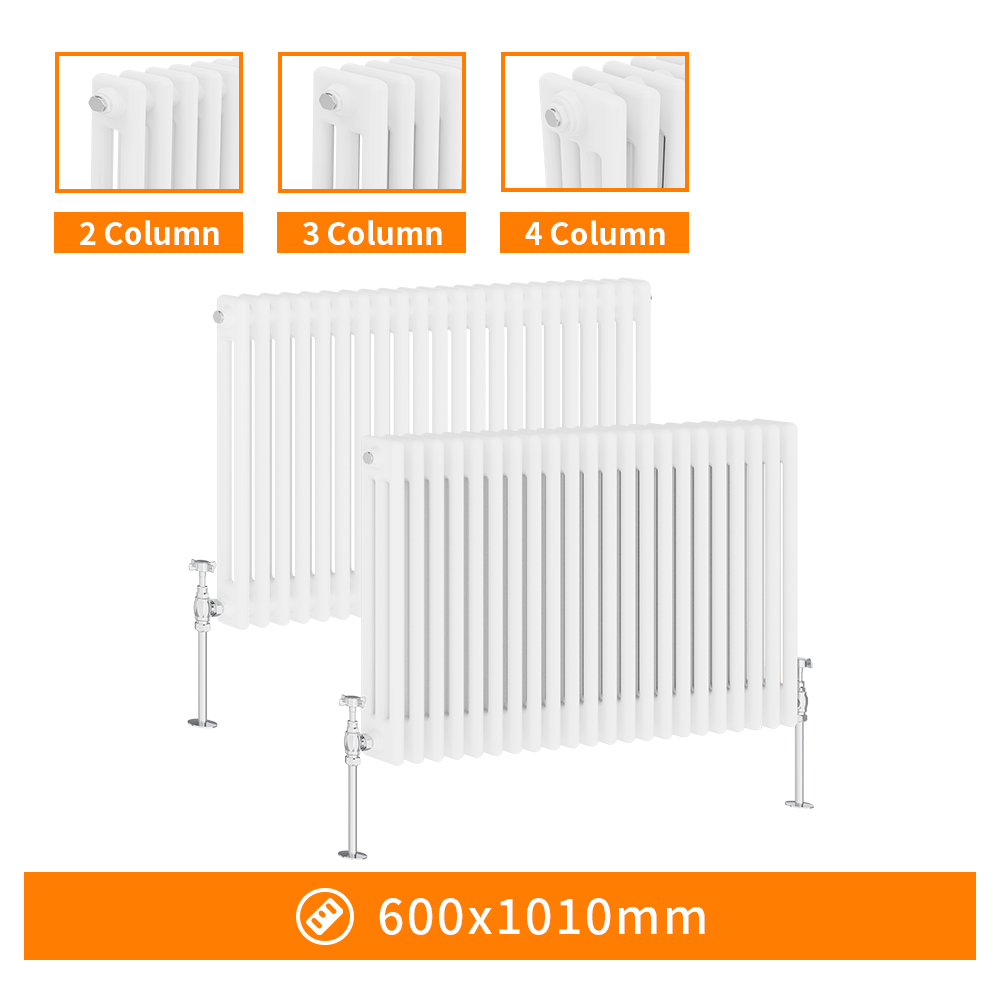 Designer White Horizontal Vertical Flat Panel Oval Column Traditional ...