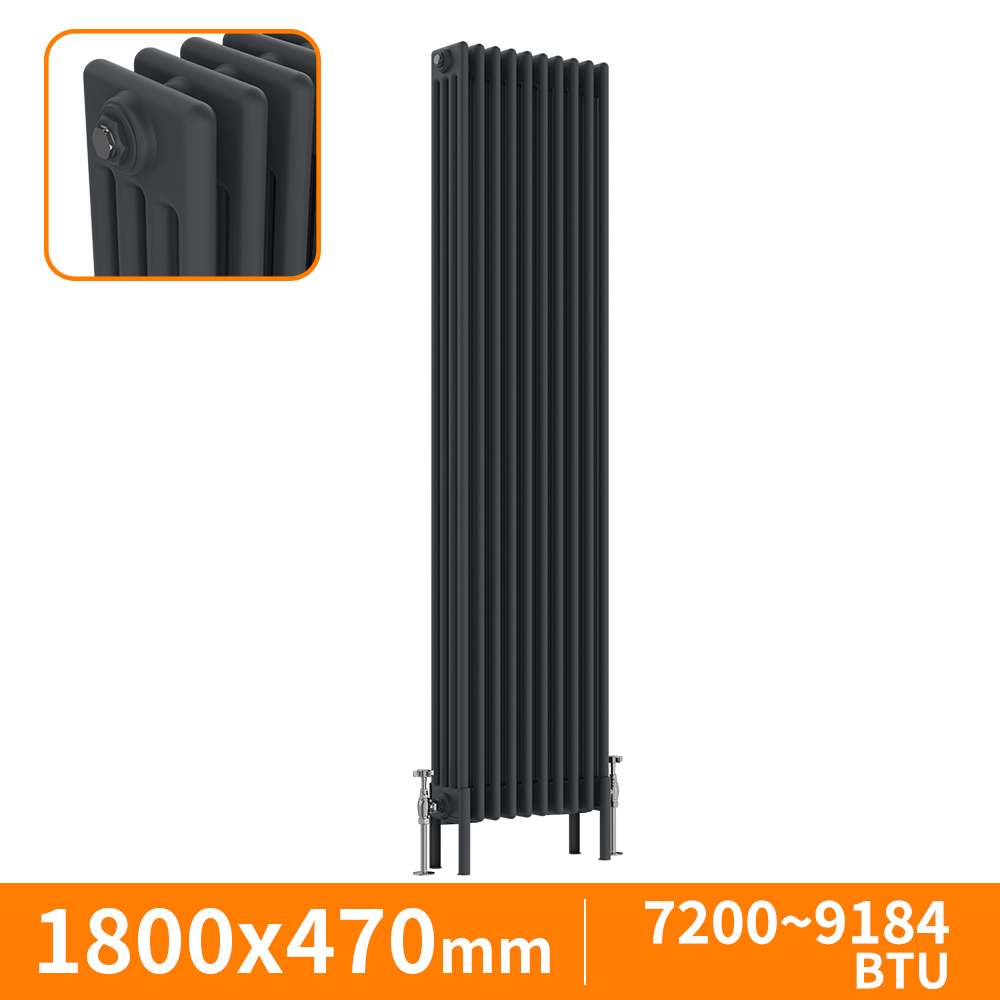Traditional 2 3 4 Tall Column Radiator Vertical Heating Cast Iron Style ...