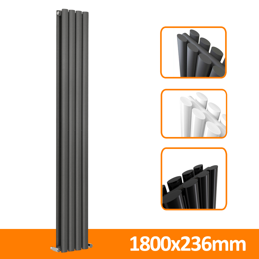 Vertical Horizontal Designer Bathroom Oval Column Radiator White ...