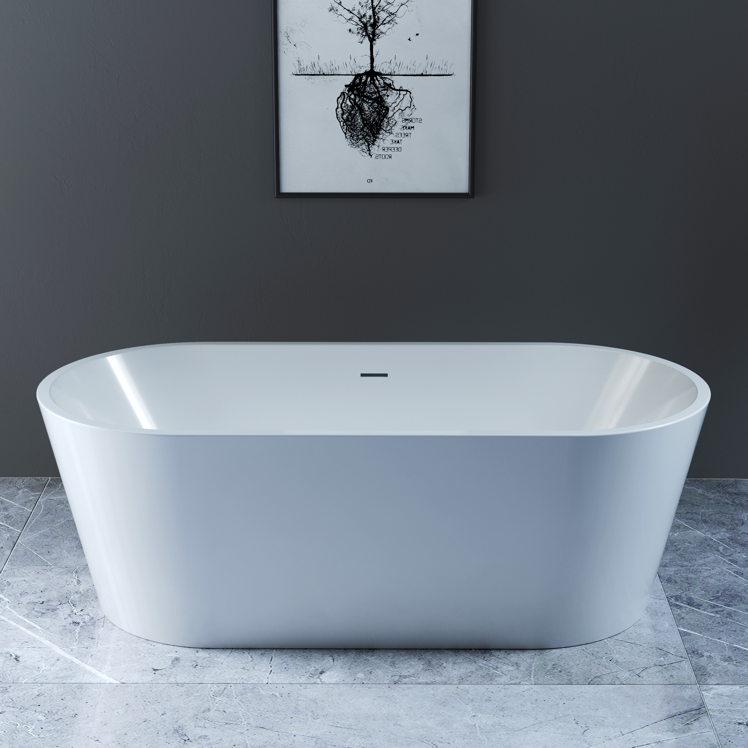 Freestanding Modern Baths Bathroom Square Round Bath Tub Acrylic Built ...