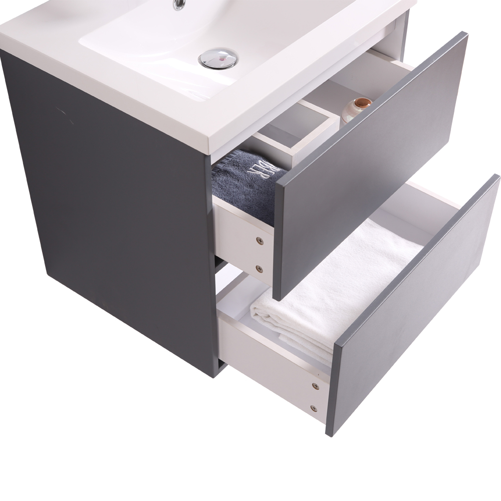 Bathroom Vanity Unit Push to Open Furniture 2 Drawers Cabinet Storage ...