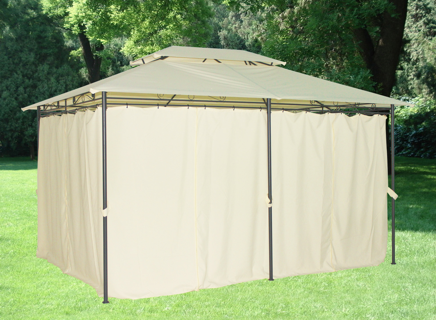 3x4m Metal Gazebo Sun Shade Shelter Party Tent Pavilion Canopy with ...