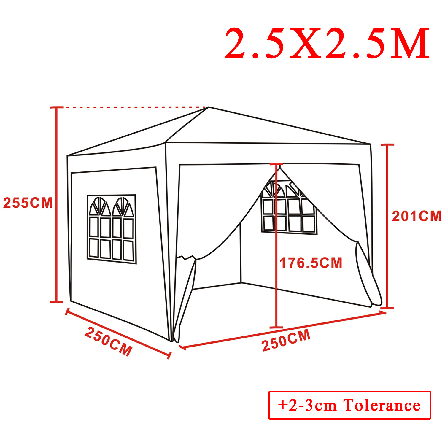 Gazebo Pop Up Marquee or Tent Panels Awning Outdoor Party Black 5 Sizes ...