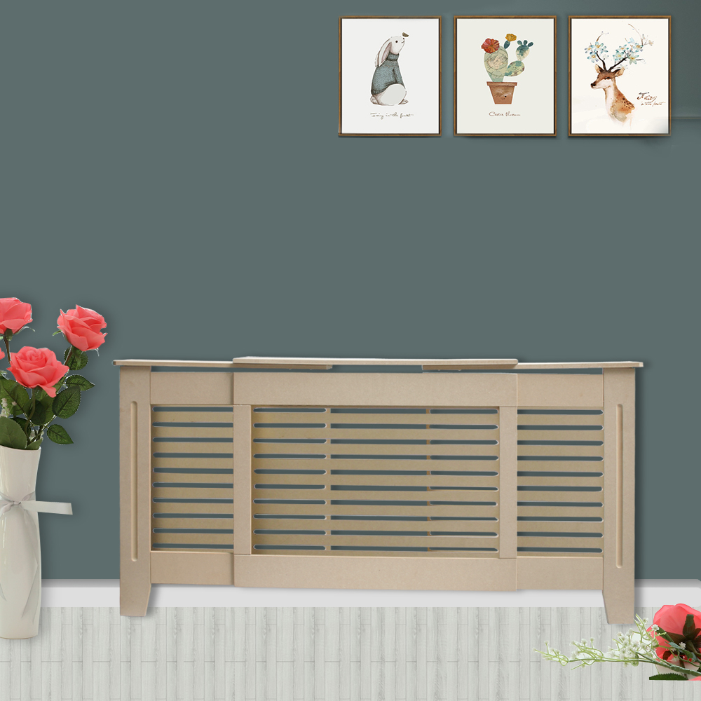 Natural Unpainted Horizontal Slats Radiator Cover Radiator Cabinet MDF ...