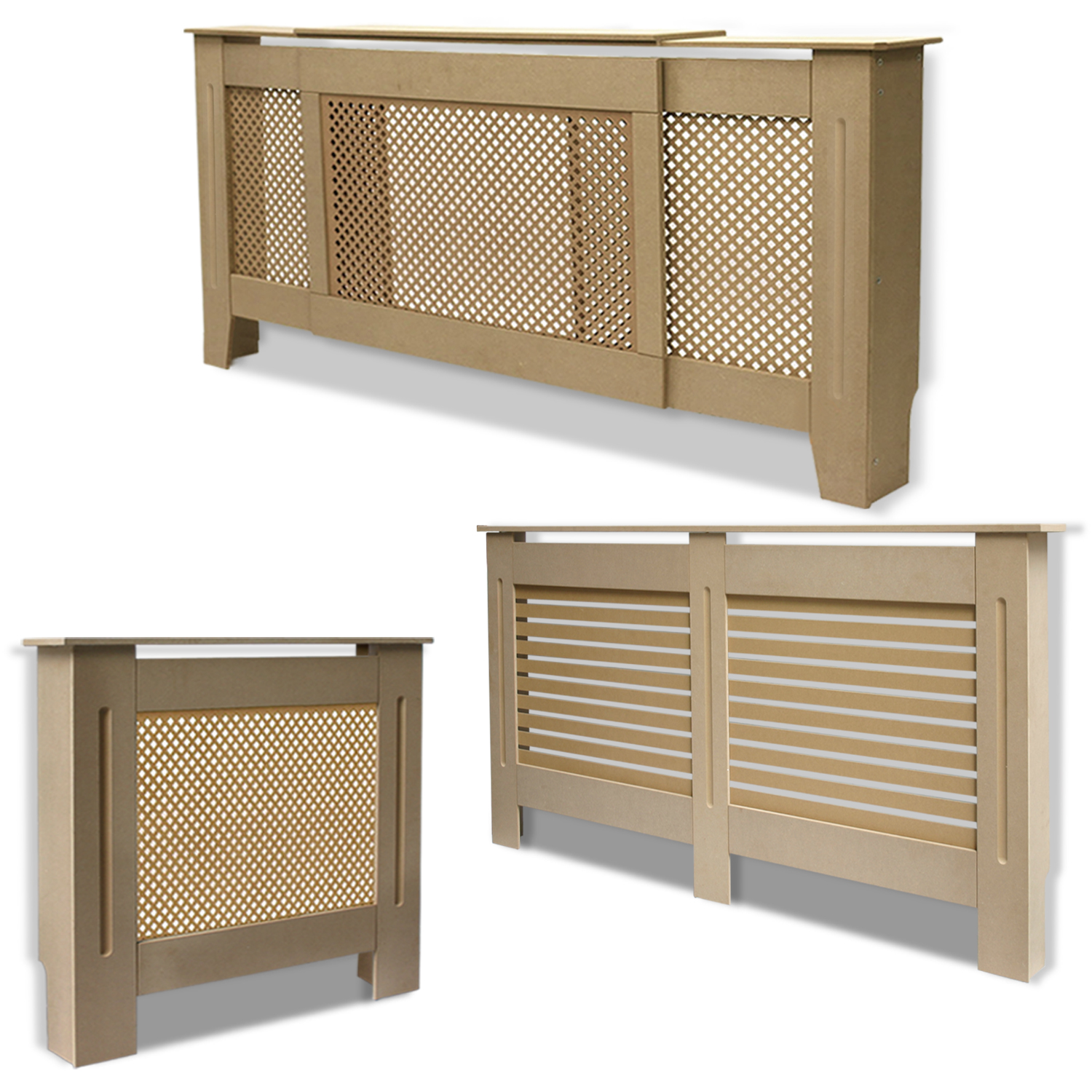 Natural Unpainted Radiator Cover Wall Radiator Cabinet MDF Traditional ...