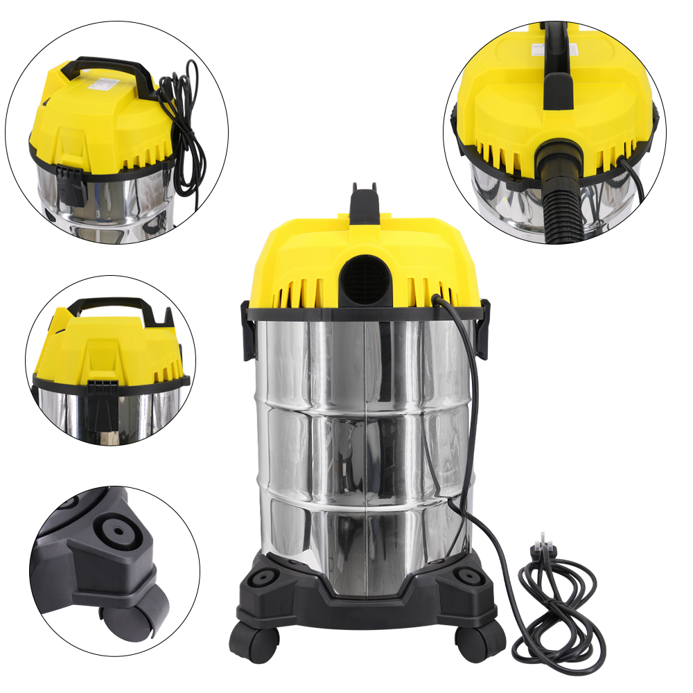 1600W 30ltr Wet Dry Vacuum Cleaner Blower Vac with Power Socket ...