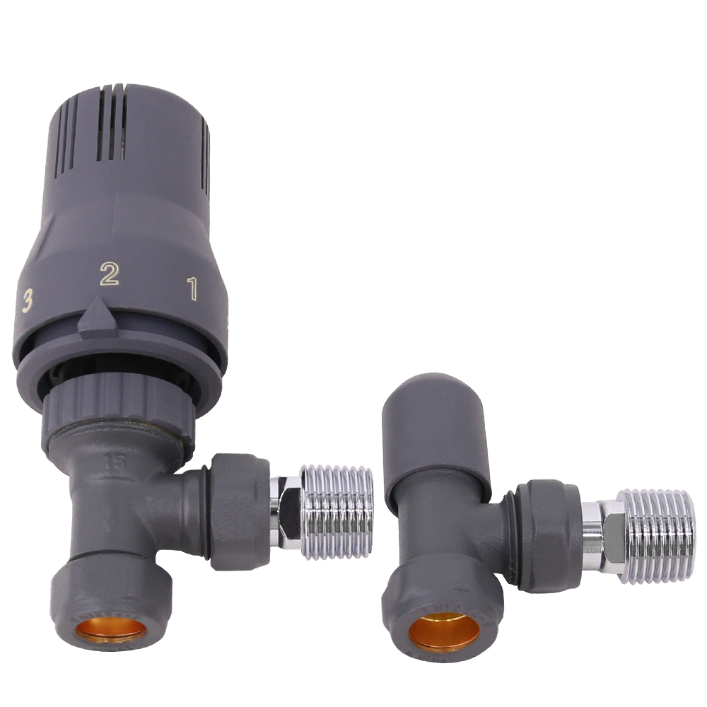Thermostatic TRV Manual Radiator Tower Rail Valves 1/2" x 15mm Straight ...
