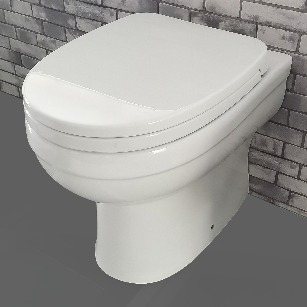 BTW Back to Wall Toilet Bathroom Cloakroom Ceramic WC Pan Soft Close ...