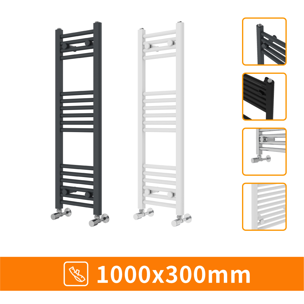 Bathroom Heated Towel Rail Radiator Straight Ladder Warmer Heating Rad ...