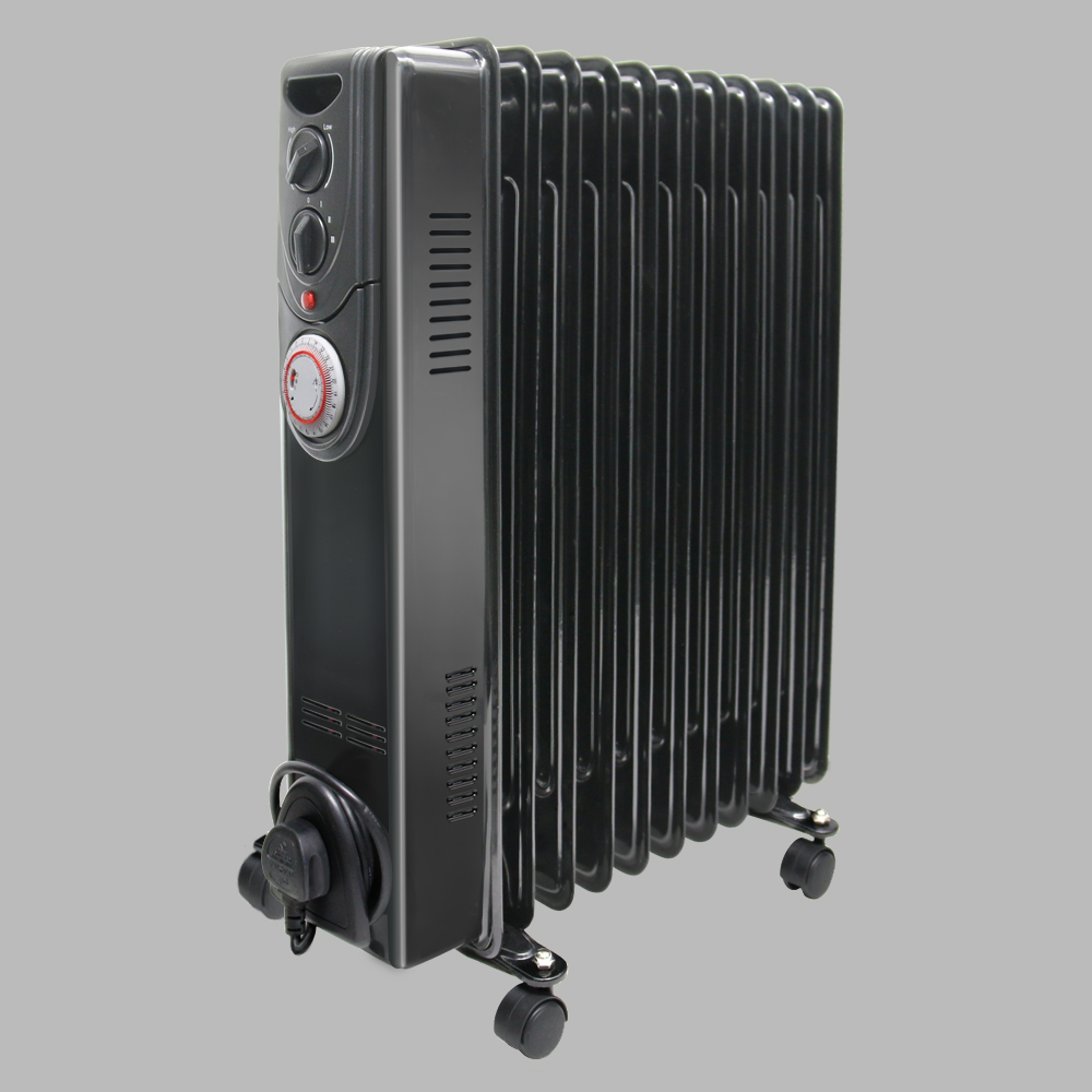 Oil Filled Radiator 2500W 11 Fin Portable Electric Heater with Timer ...