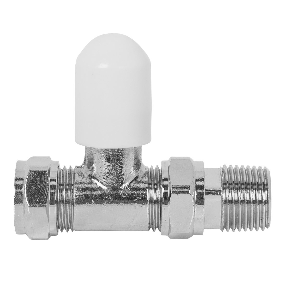 15mm Thermostatic Straight Radiator Valve and Lockshield with 15-8mm ...