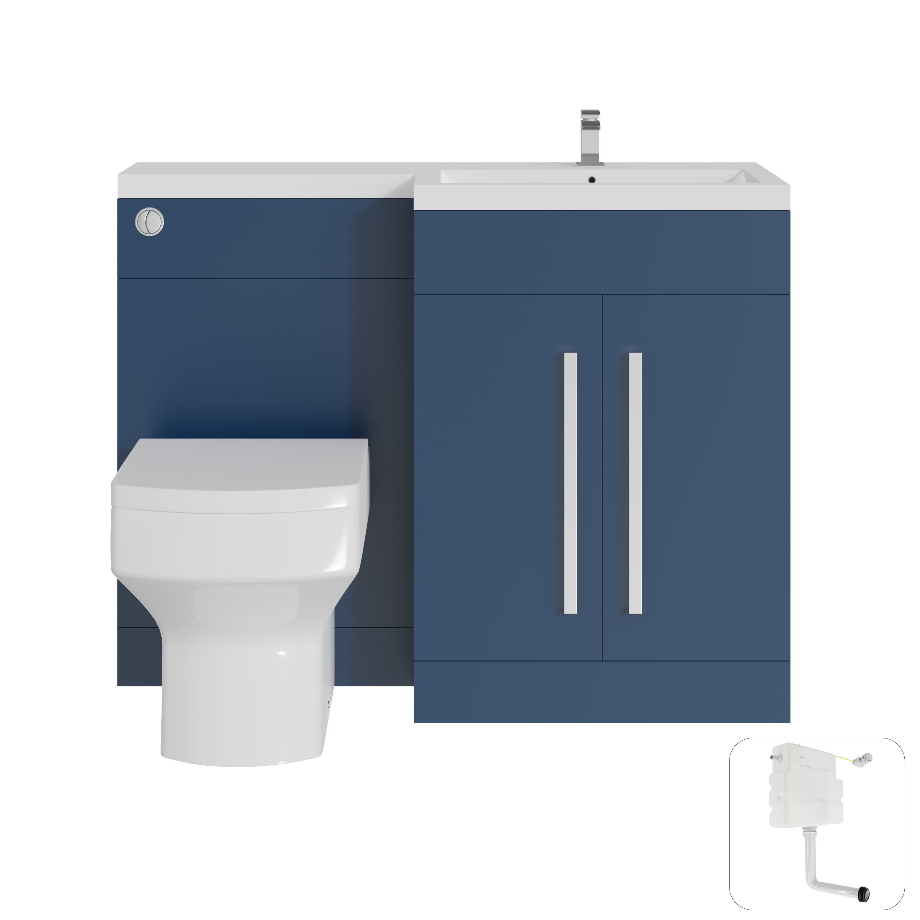 Bathroom Matt Navy Blue Furniture Suite Basin BTW Toilet LH RH Vanity ...