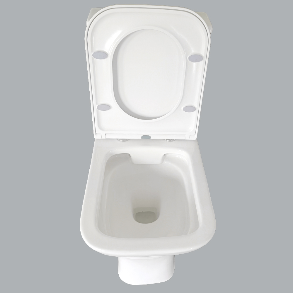 Bathroom Rimless Close Coupled WC Toilet Pan with Cistern and Seat ...