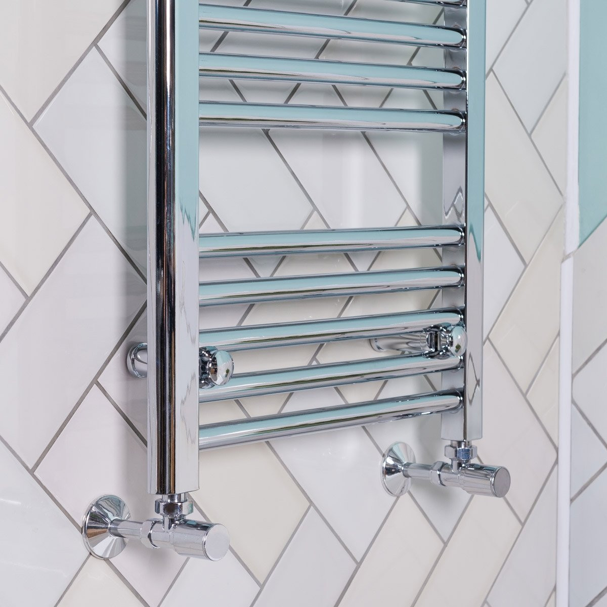 Chrome White Bathroom Heated Towel Radiator Ladder Rail Rad Curved ...