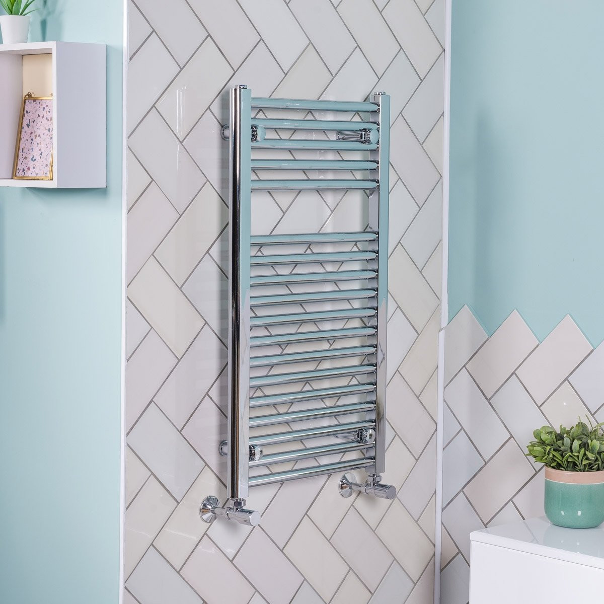 Chrome White Bathroom Heated Towel Radiator Ladder Rail Rad Curved ...