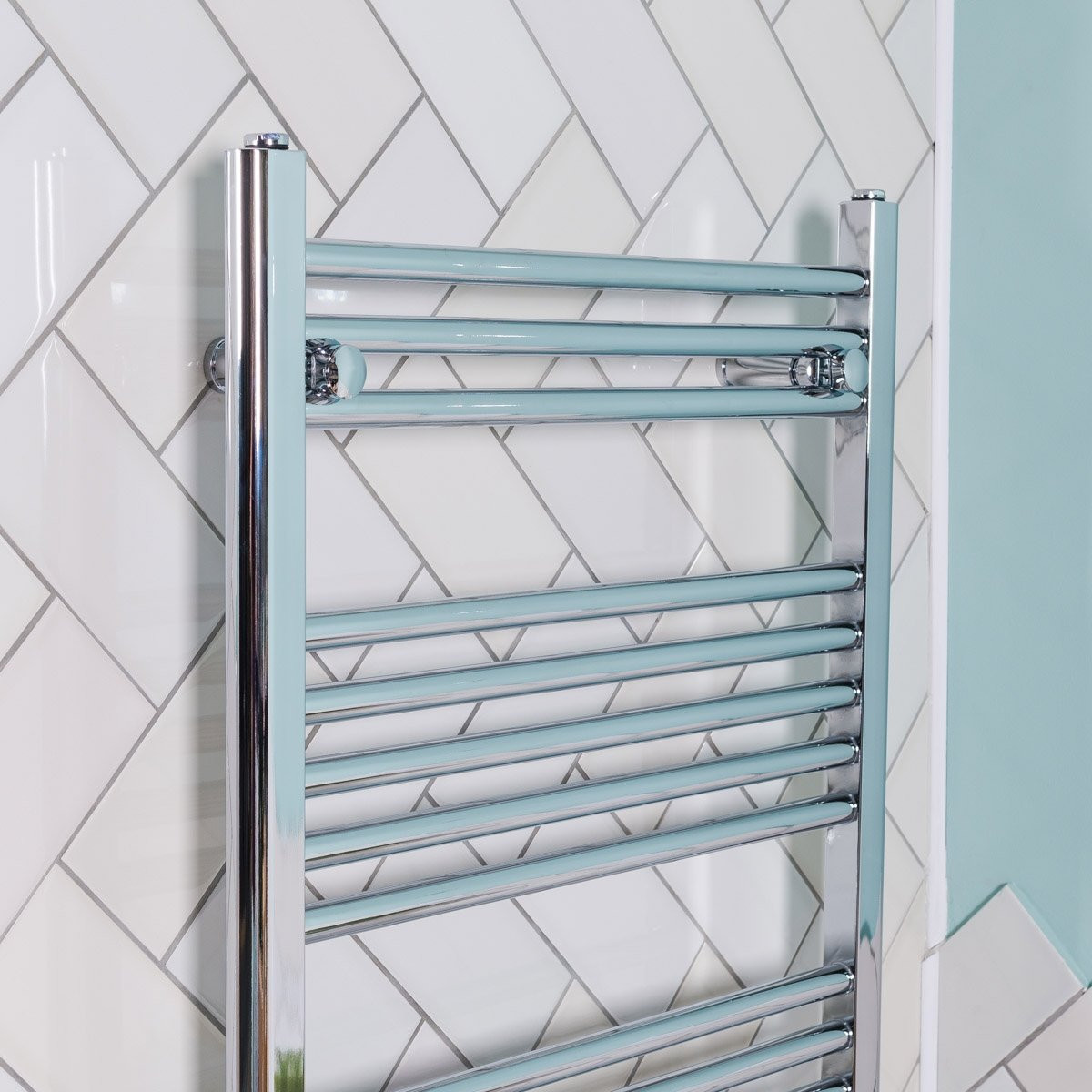 Modern White Chrome Bathroom Heated Warmer Designer Towel Rail Radiator