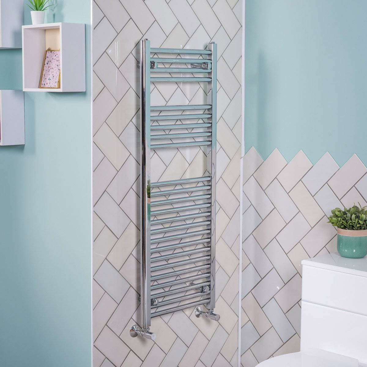 Chrome White Bathroom Heated Towel Radiator Ladder Rail Rad Curved ...