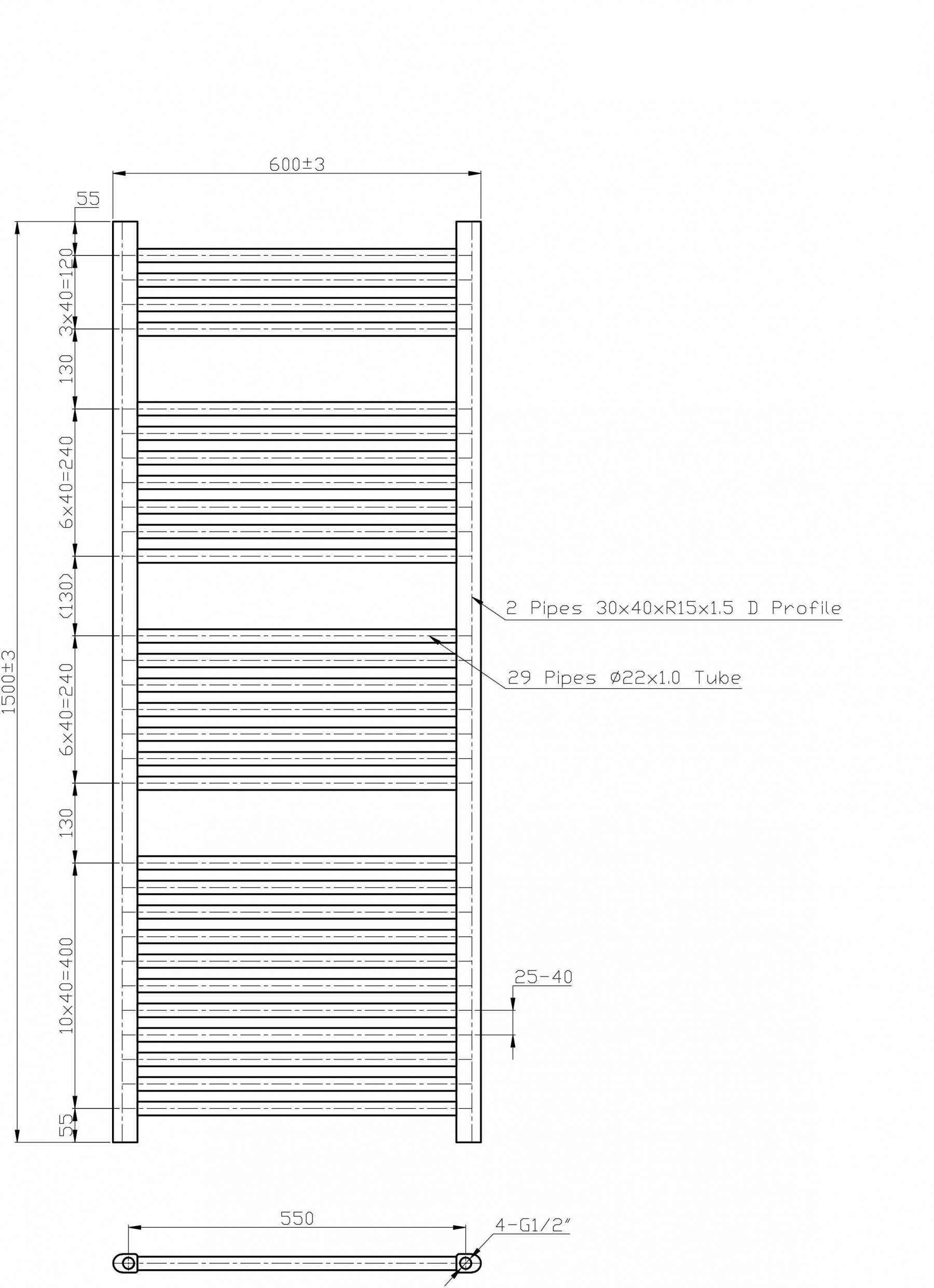 Chrome White Bathroom Heated Towel Radiator Ladder Rail Rad Curved ...