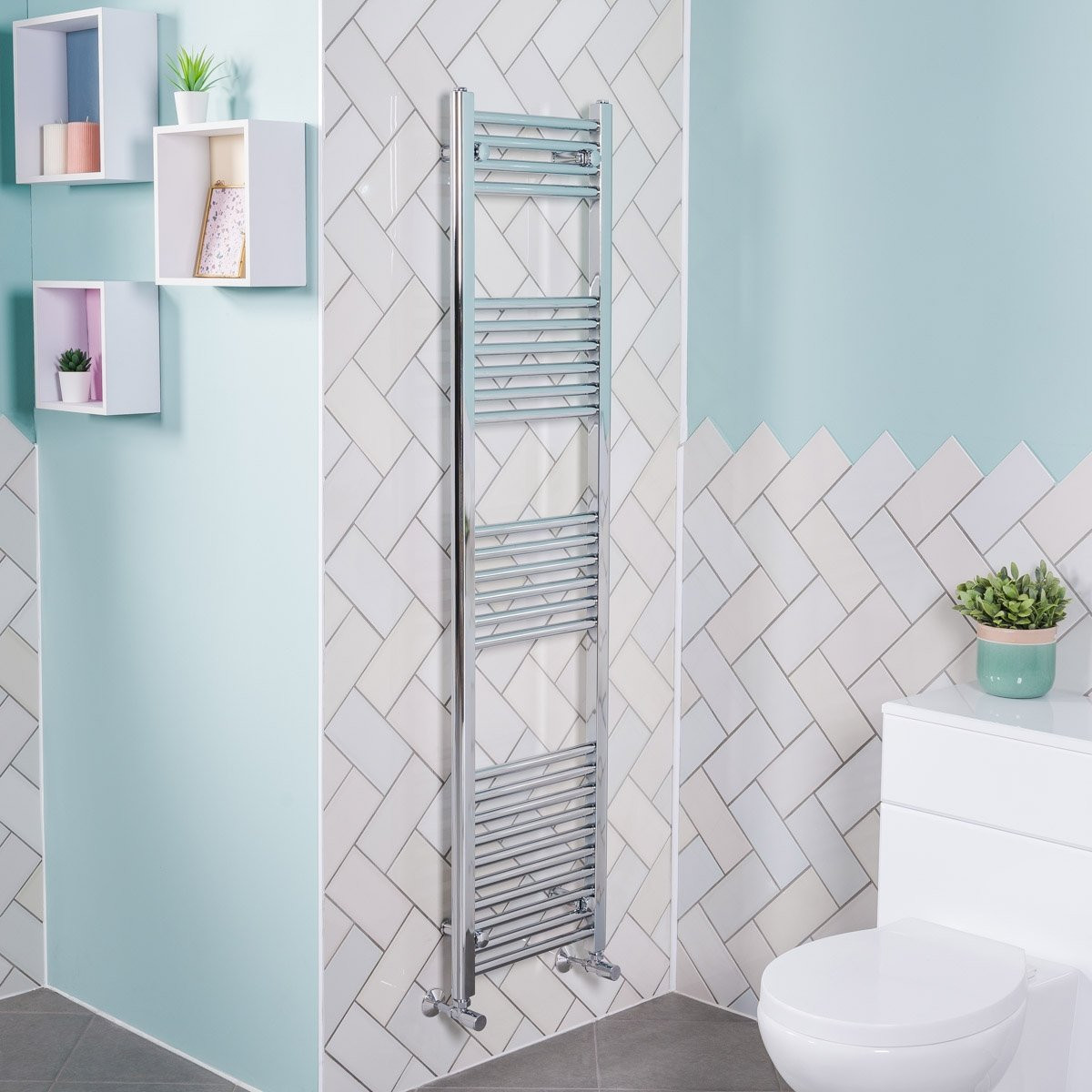 Chrome White Bathroom Heated Towel Radiator Ladder Rail Rad Curved ...