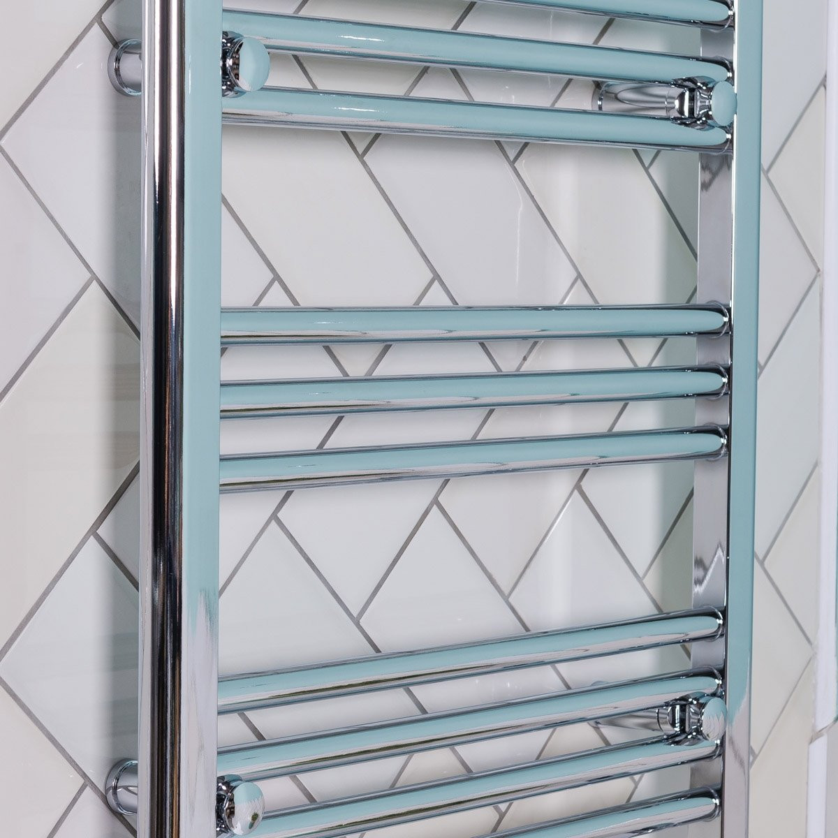 Chrome White Bathroom Heated Towel Radiator Ladder Rail Rad Curved ...
