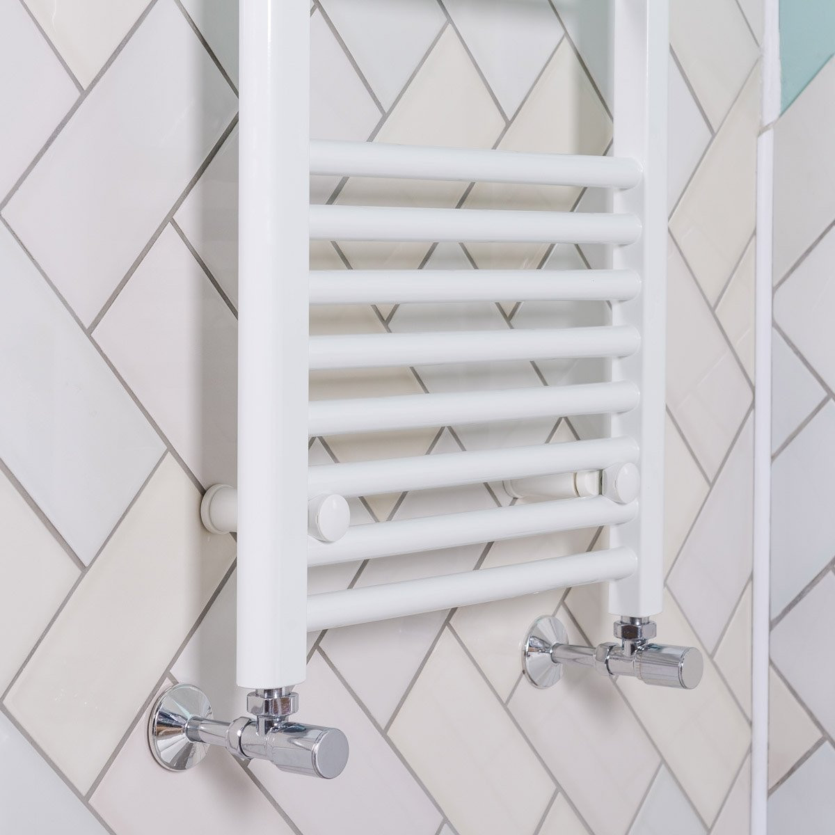 Chrome White Bathroom Heated Towel Radiator Ladder Rail Rad Curved ...