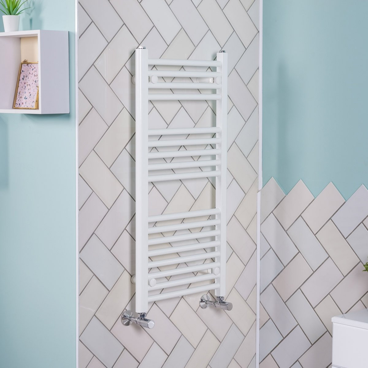 Chrome White Bathroom Heated Towel Radiator Ladder Rail Rad Curved ...