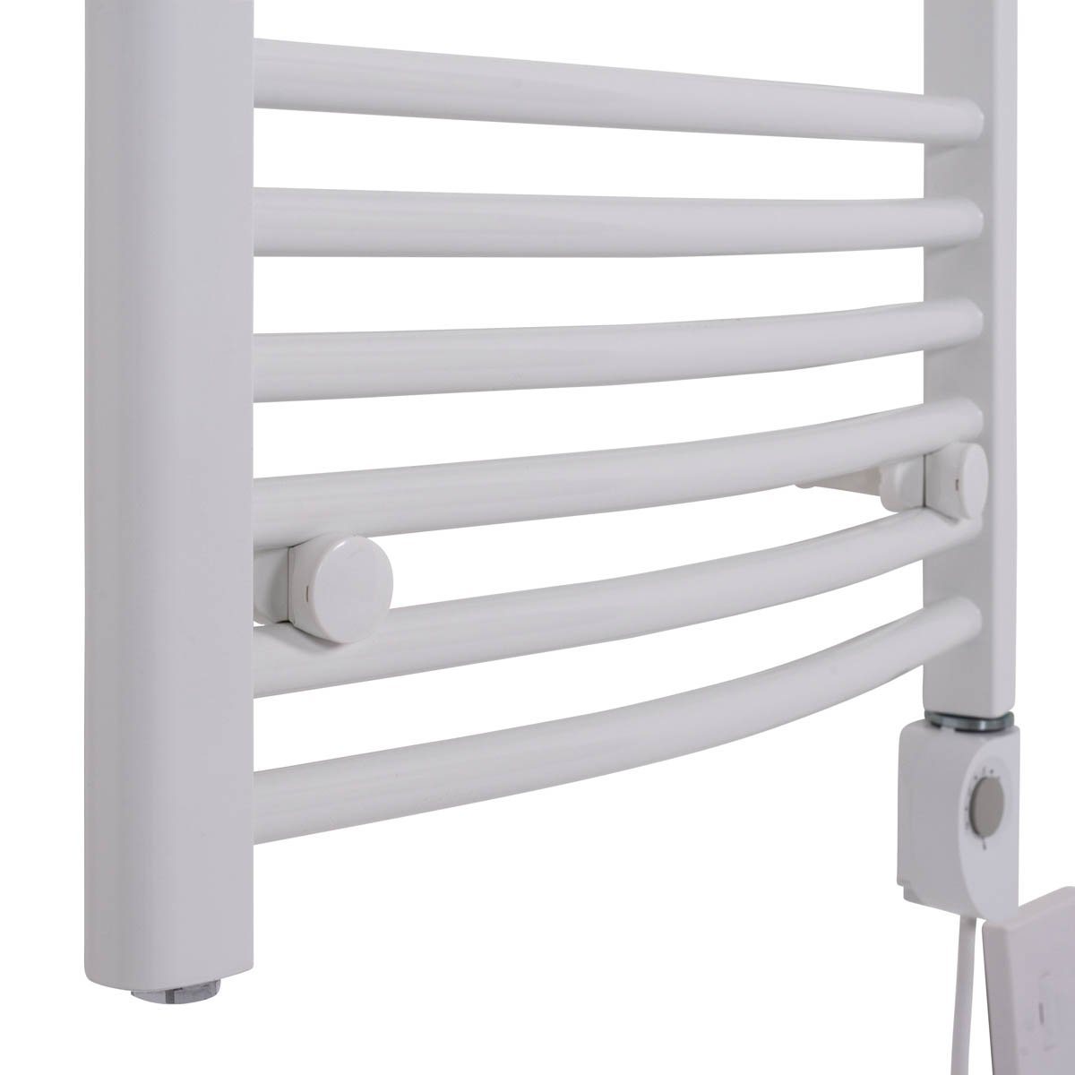 White Heated Towel Rail Radiator Straight Curved Electric Bathroom ...
