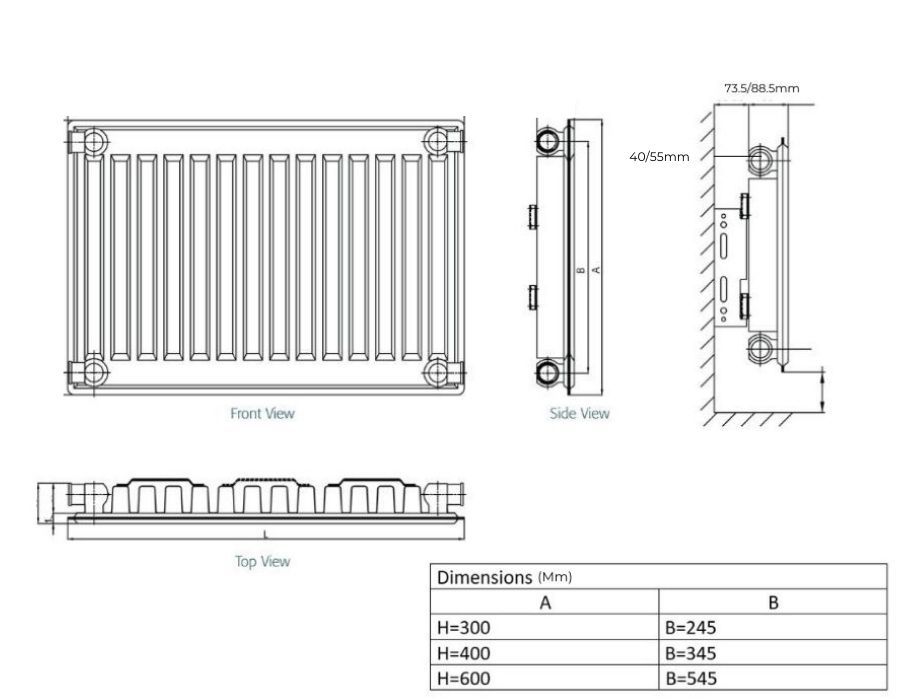 Convector Radiator Type 11 21 22 Single Double Compact Panel Central ...