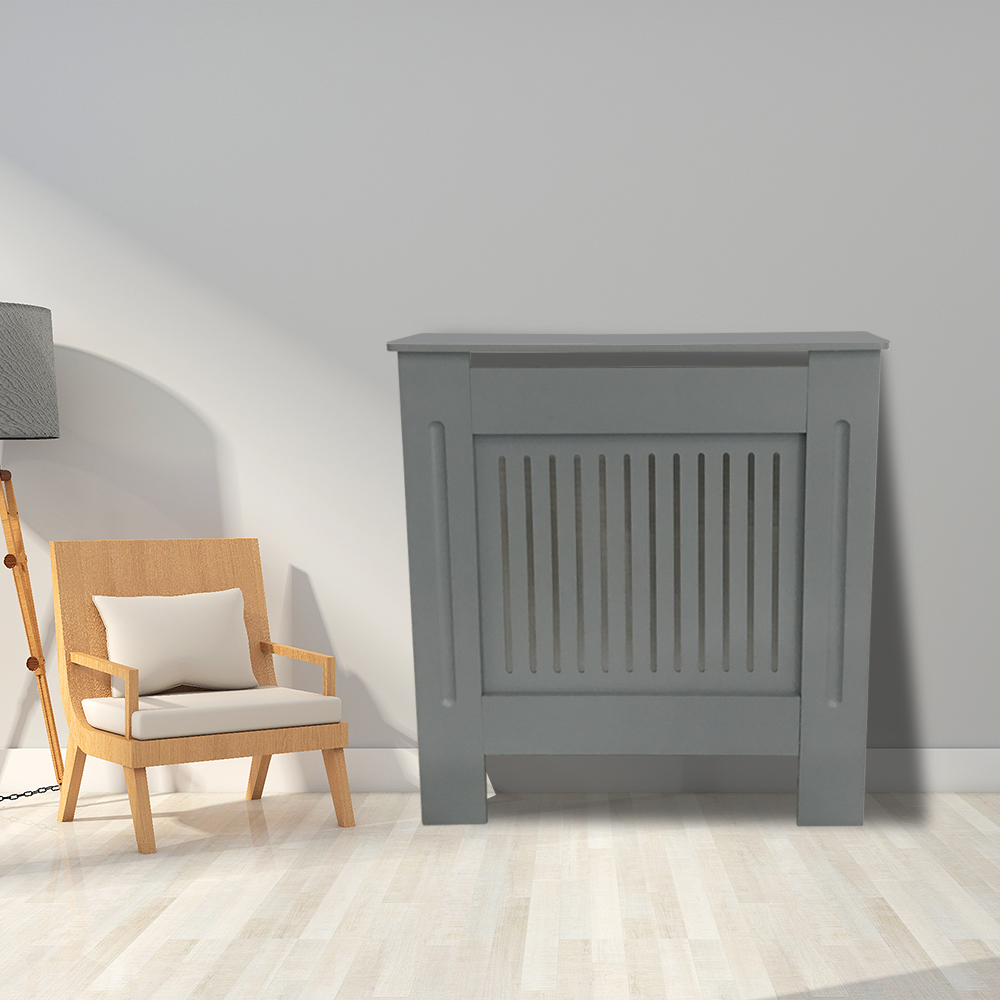 Radiator Cover Grey Painted Traditional E1 MDF Vertical Slats Cabinet ...