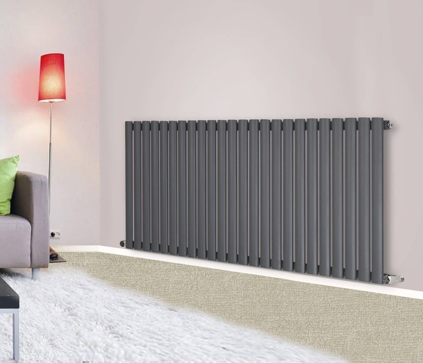 Horizontal Designer Radiator Oval Column Panel Central Heating ...
